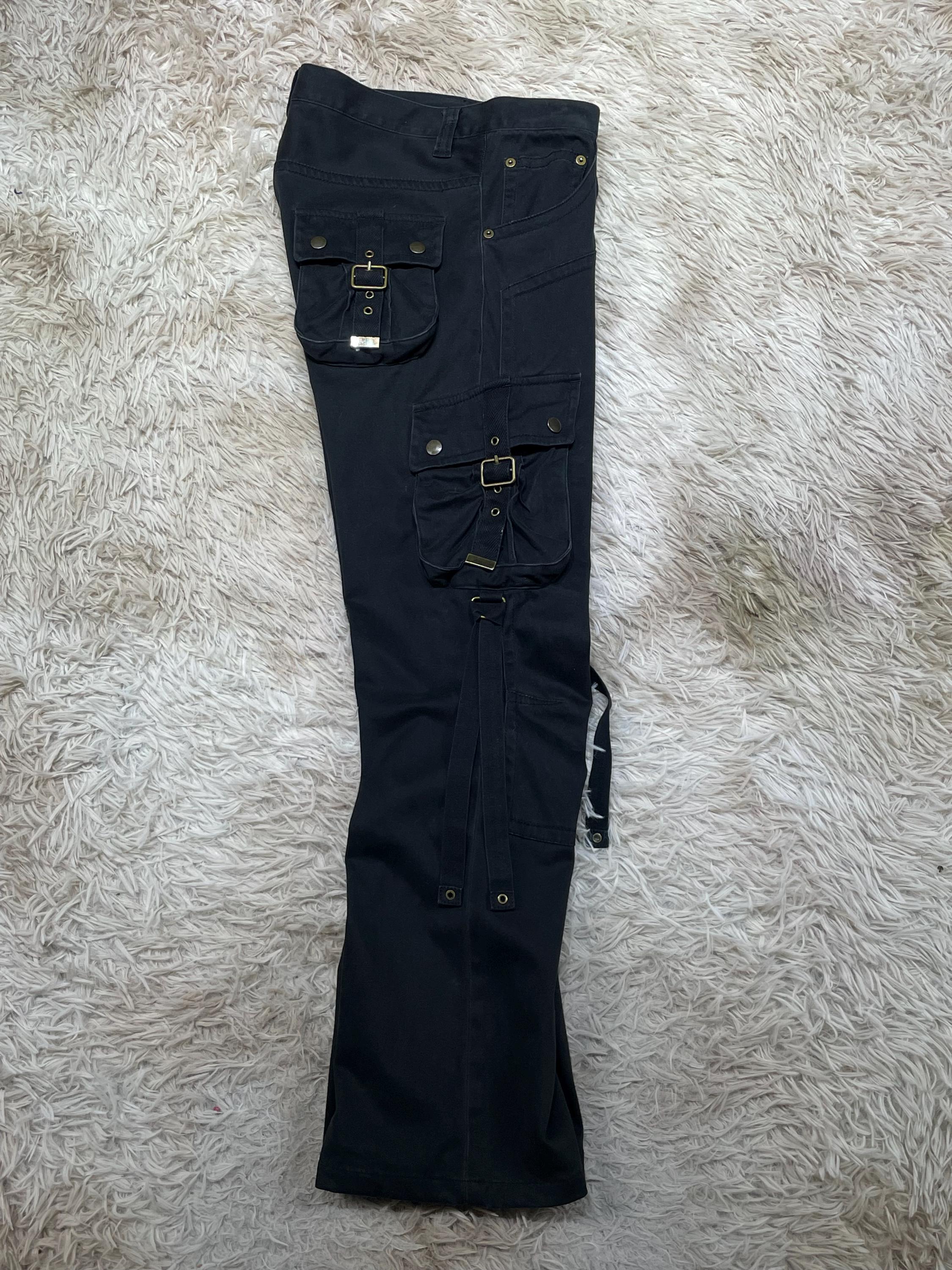TETE HOMME Black Boot Cut Low Rise Tactical Cargo Pants Size M W 30 - Etsy
