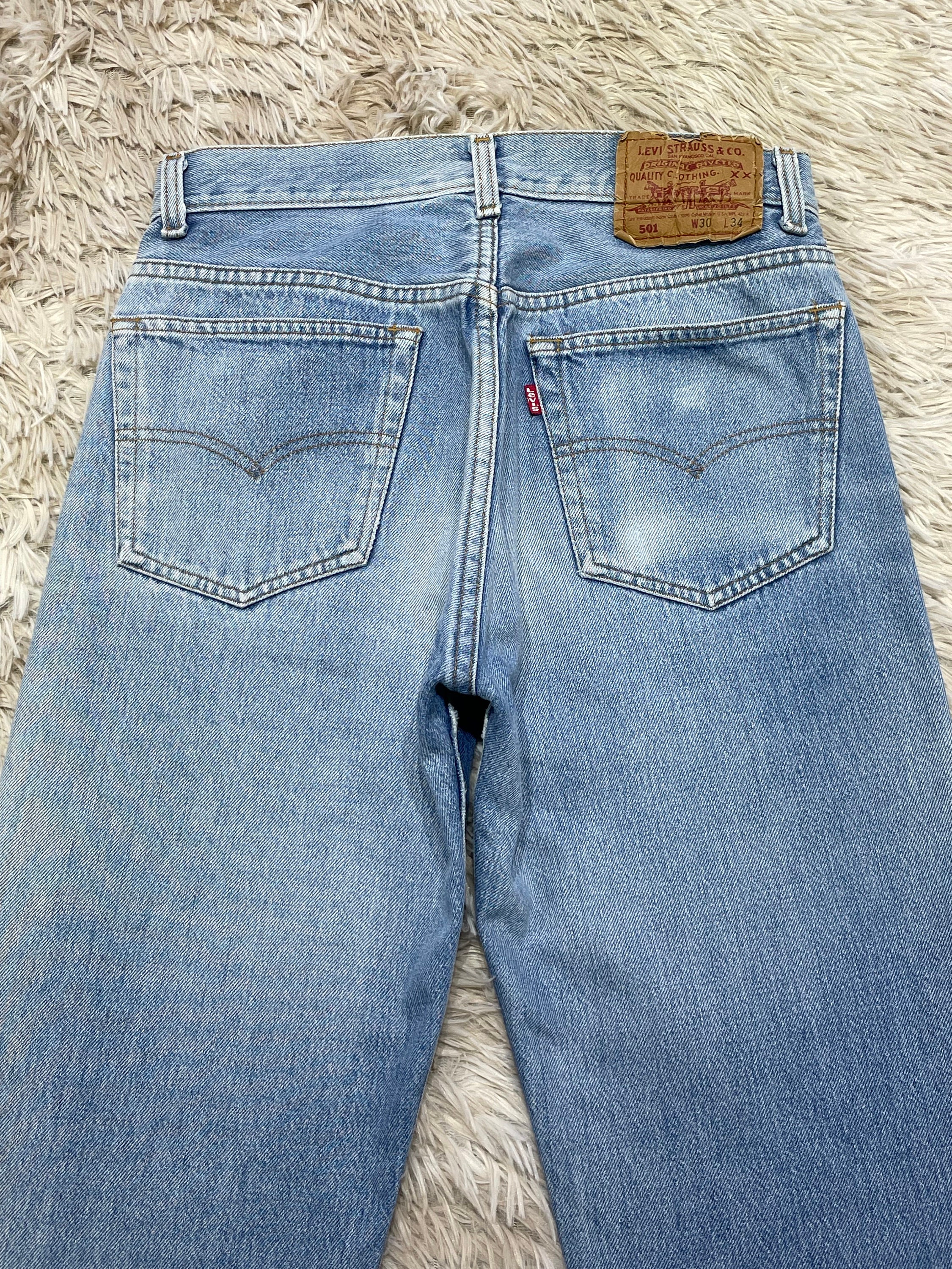 Vintage Levi's 501 Jeans Light Wash Blue W 28 Made in USA - Etsy