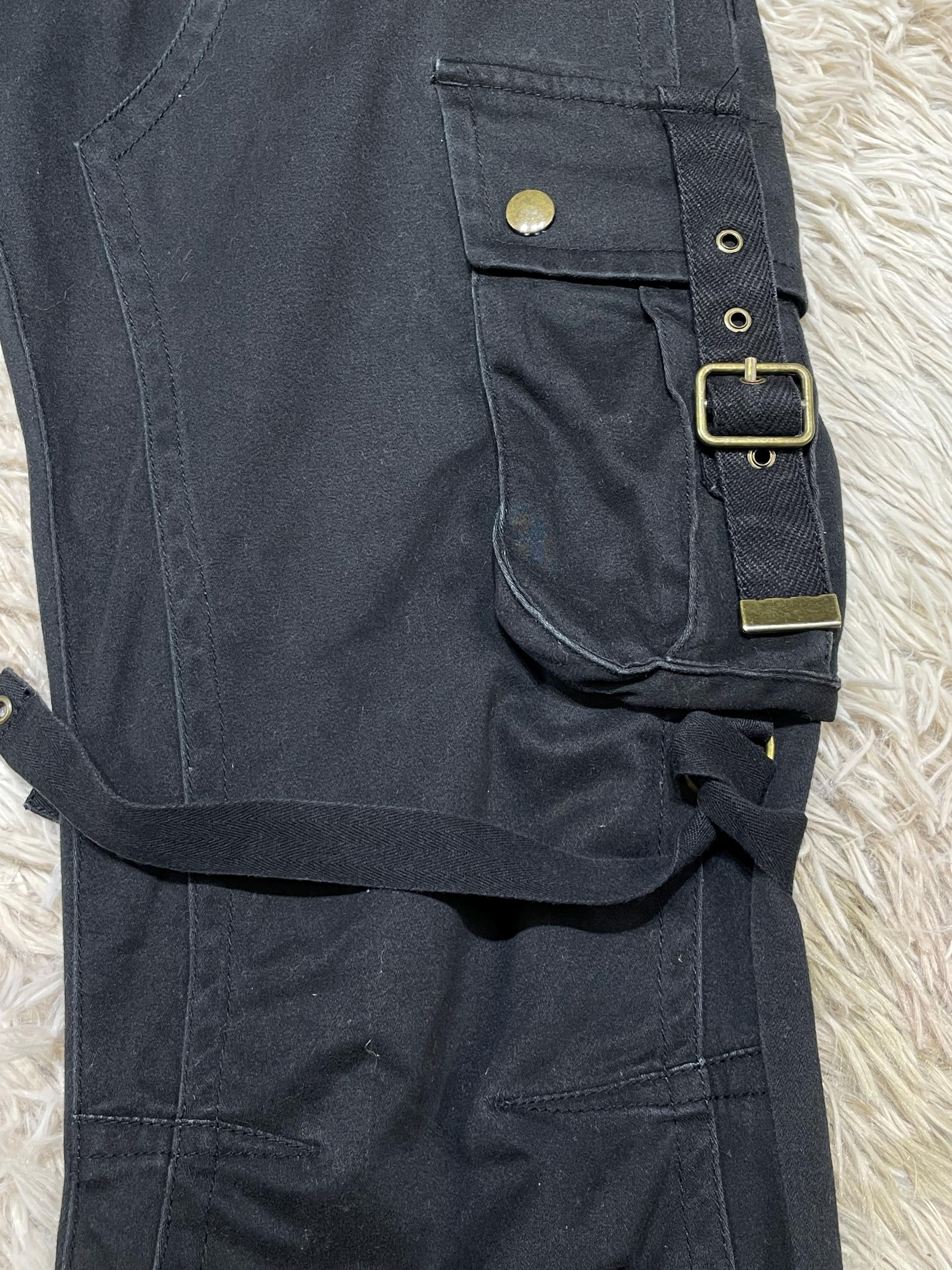 TETE HOMME Black Boot Cut Low Rise Tactical Cargo Pants Size M W 30 - Etsy