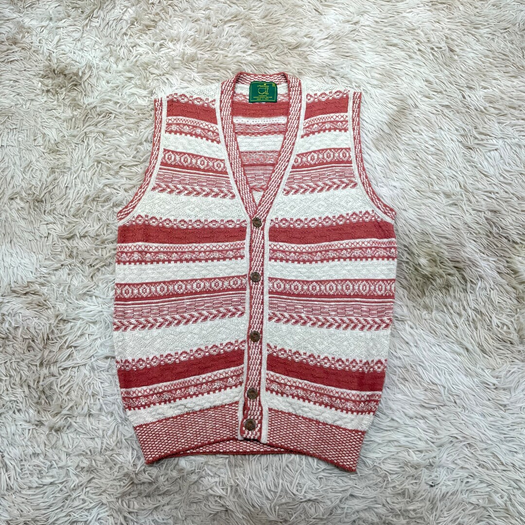 Masters Augusta National Golf Club Knitted Vest Traditional Stripe Size ...