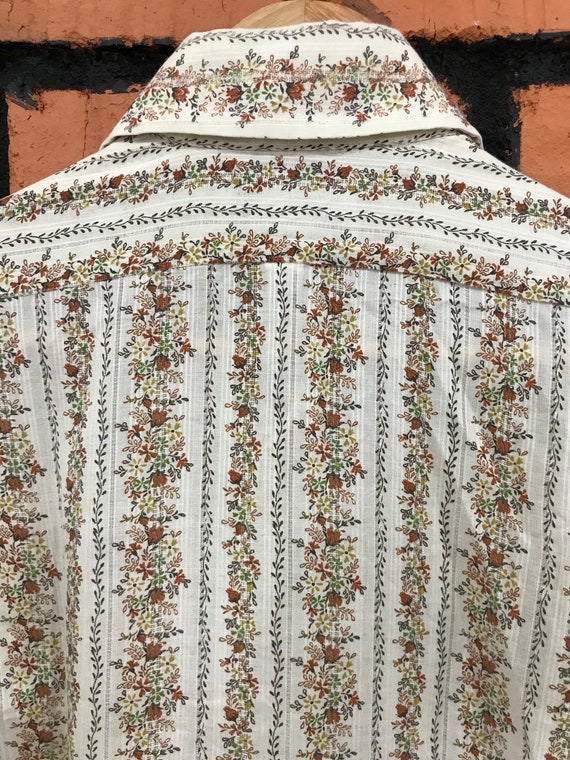 Vintage 70's Manhattan U-30 Floral Western Shirt Thin… - Gem