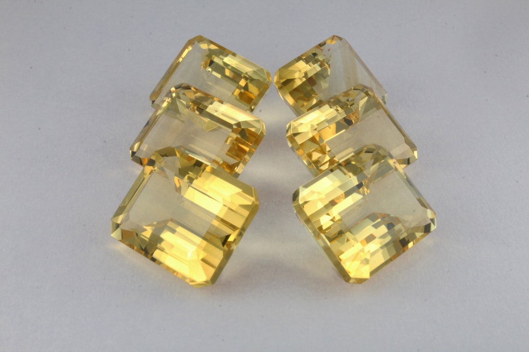 Natural Lemon Citrine Octagon 15x19mm 134.71ct 6 Piece Lot C2 (IF ...