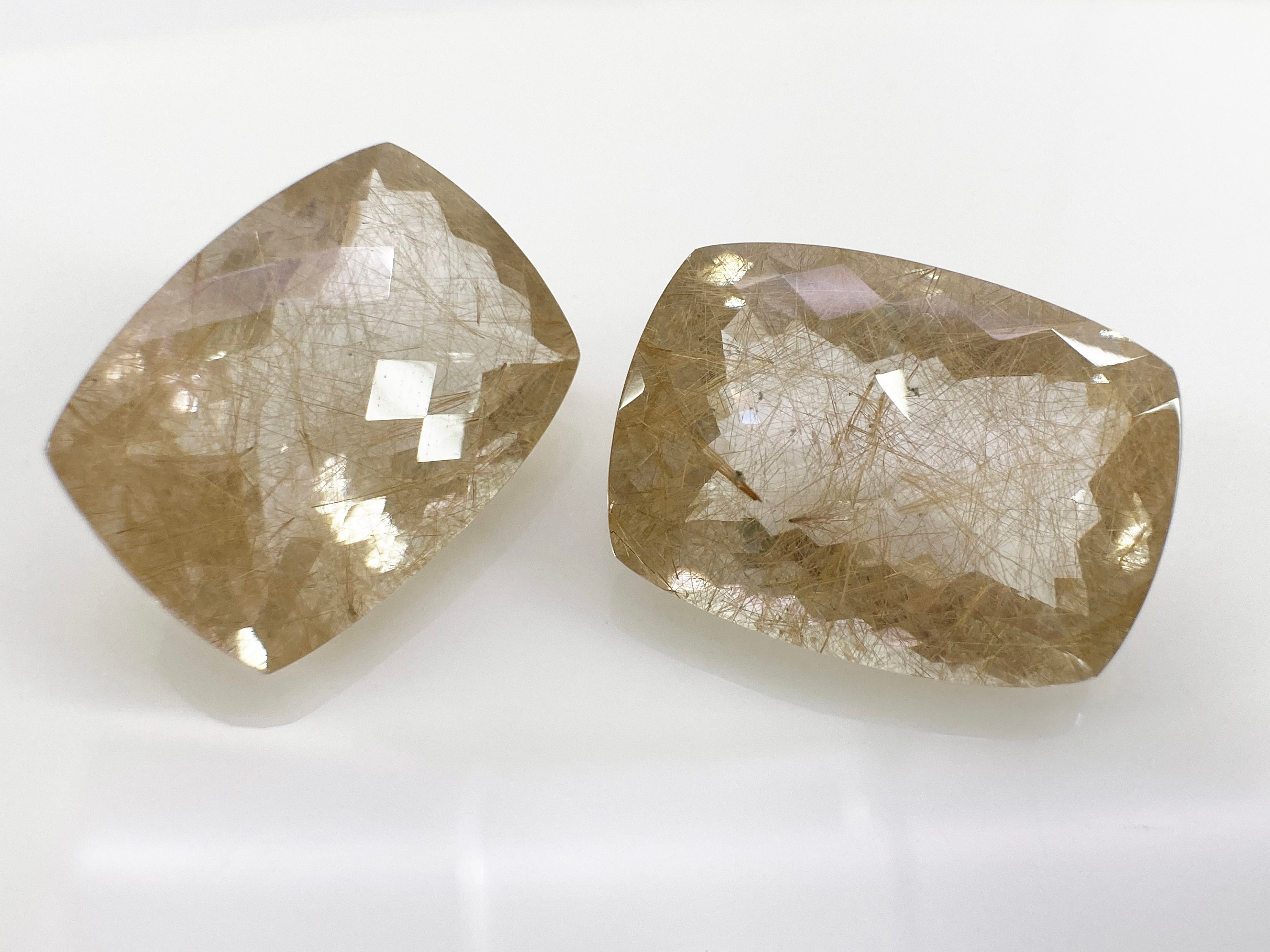 Golden Rutile Cushion Checkerboard Cut 20 X 28mm 87ct Rutilated Quartz ...