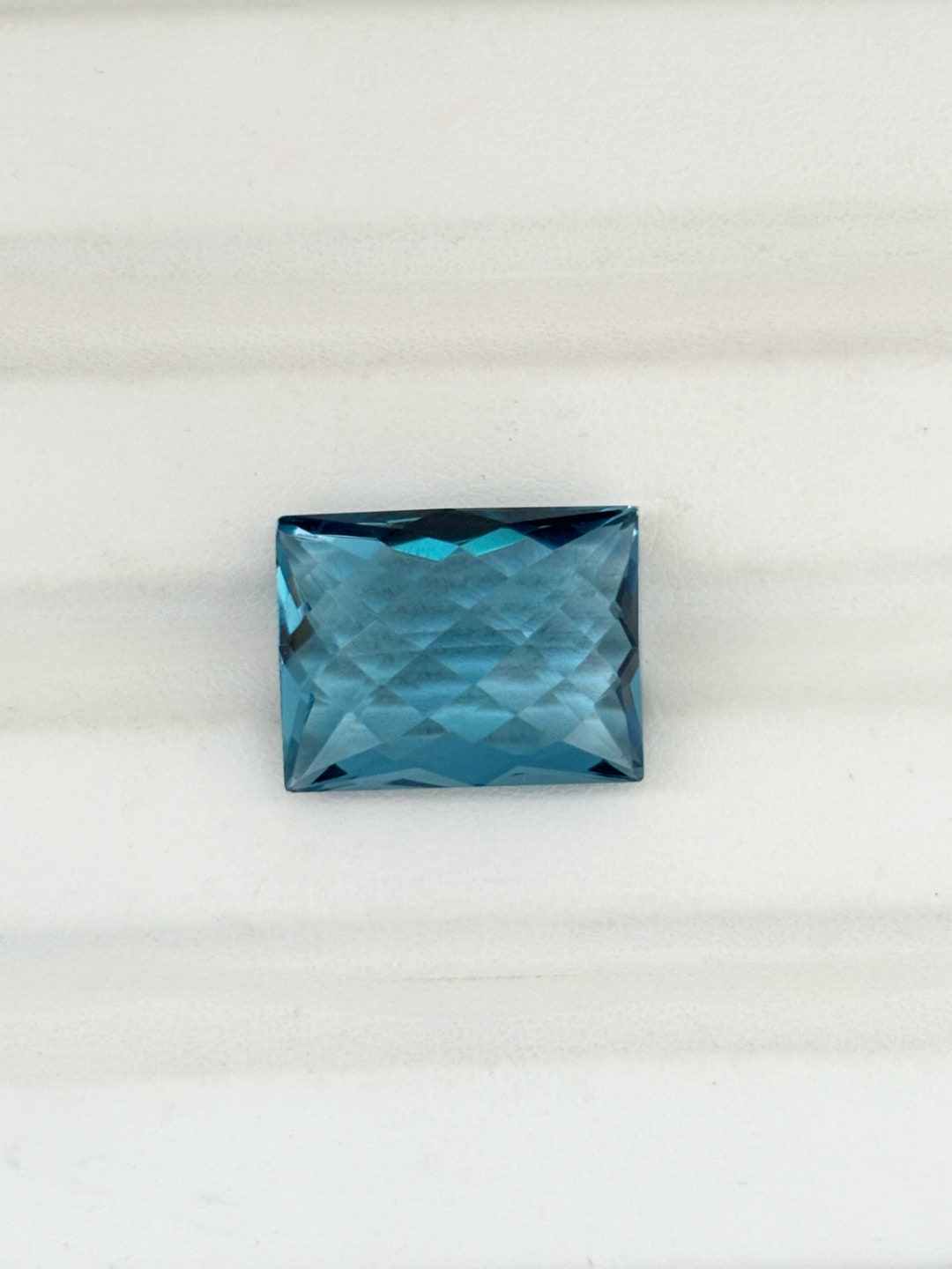 Natural London Blue Topaz Rectangle Faceted Cabochon 19mm X 14.5mm 32 ...