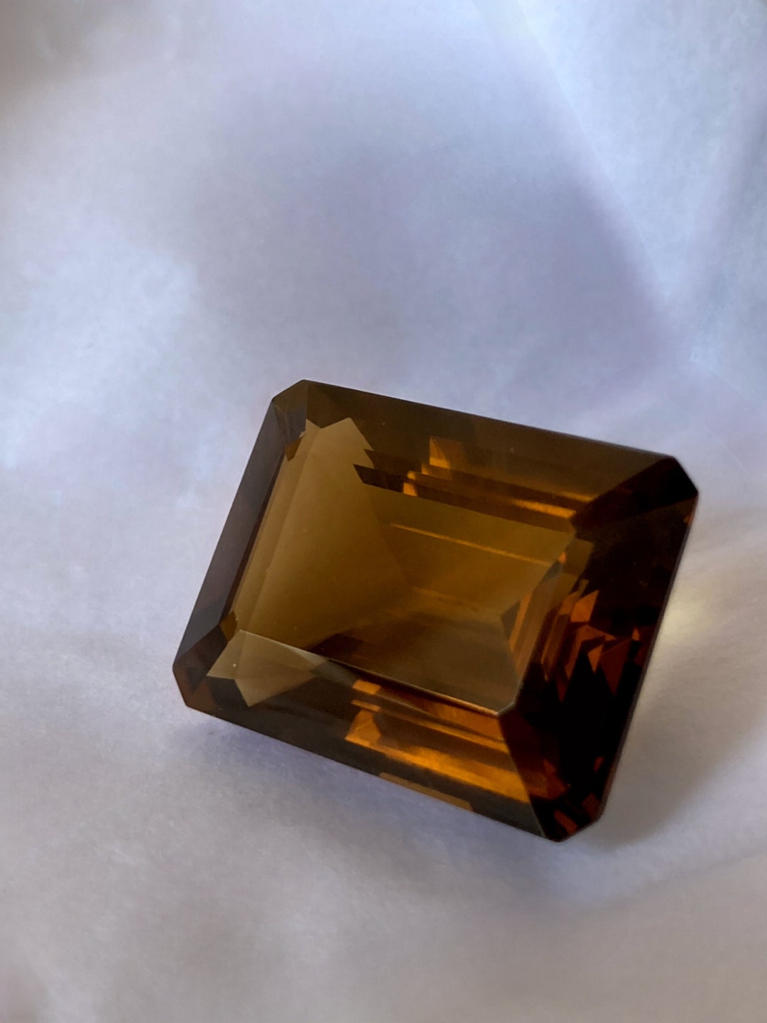 Cognac Quartz Emerald Cut Octagon 27mm X 20mm 50 Carats Loop Clean ...