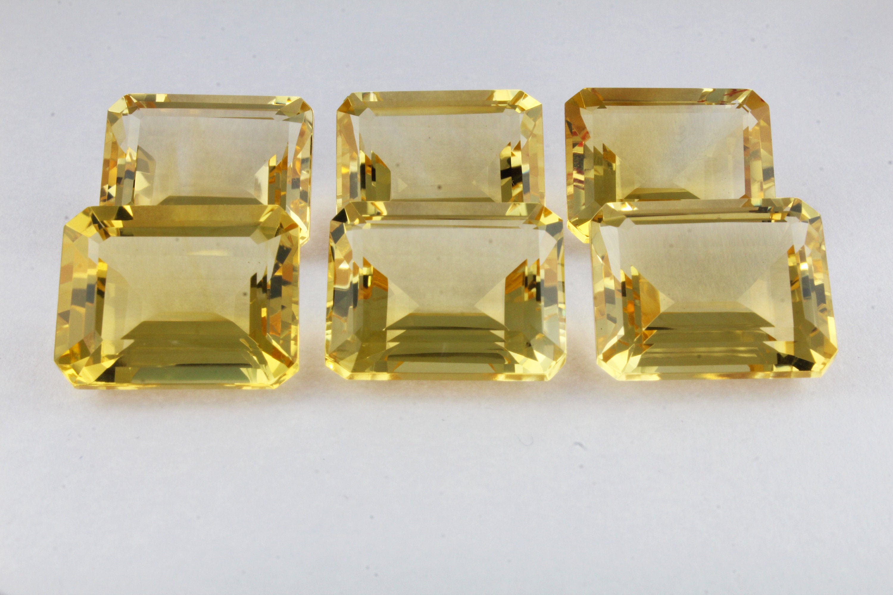 Natural Lemon Citrine Octagon 15x19mm 134.71ct 6 Piece Lot C2 (IF ...
