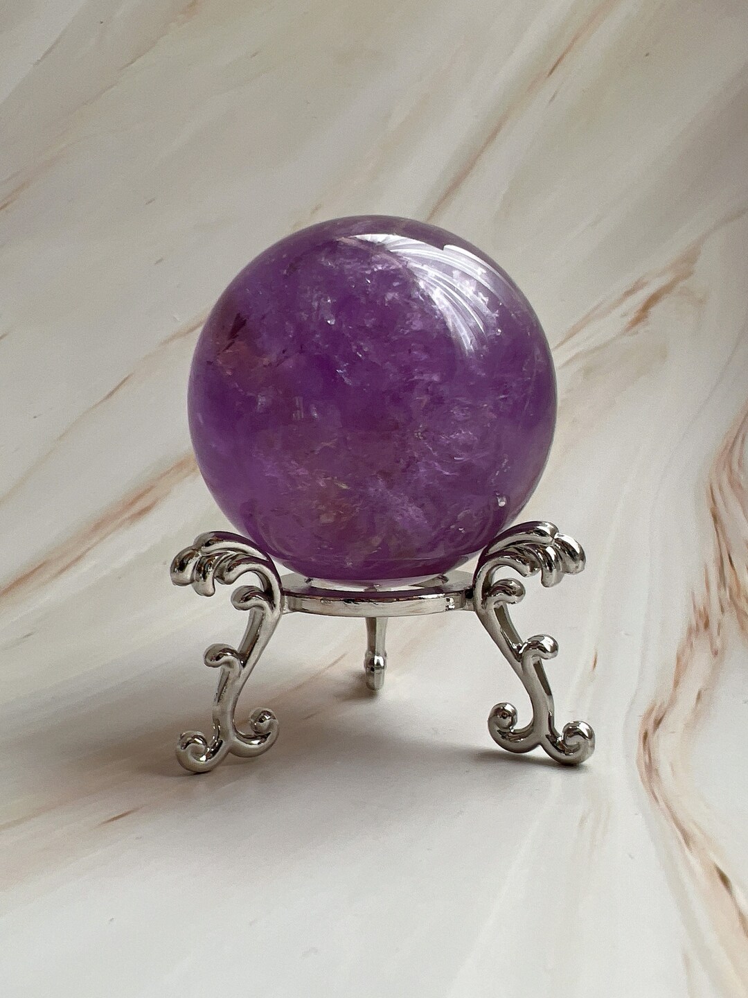 171g Amethyst Sphere Crystal Ball Carving Purple Crystal Sphere ...