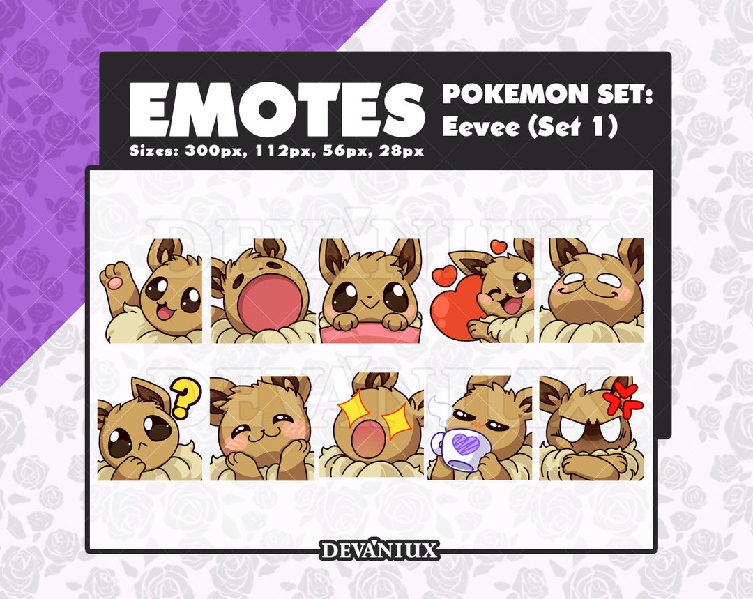 Twitch Emotes - POKEMON : Eevee (SET 01) - Etsy