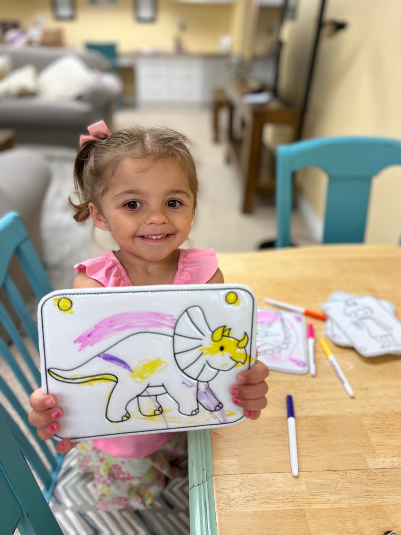 Dinosaur Reusable Coloring Dolls Dinosaur Busy Book Quiet Book - Etsy