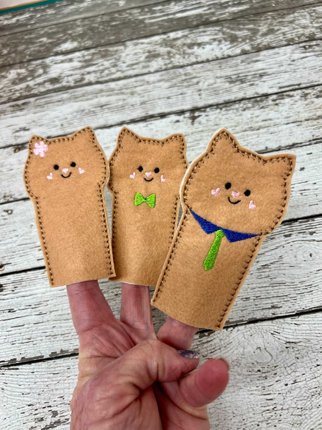 Cat Finger Puppets Kitty Felt Finger Puppets Cat Family Finger Puppets ...
