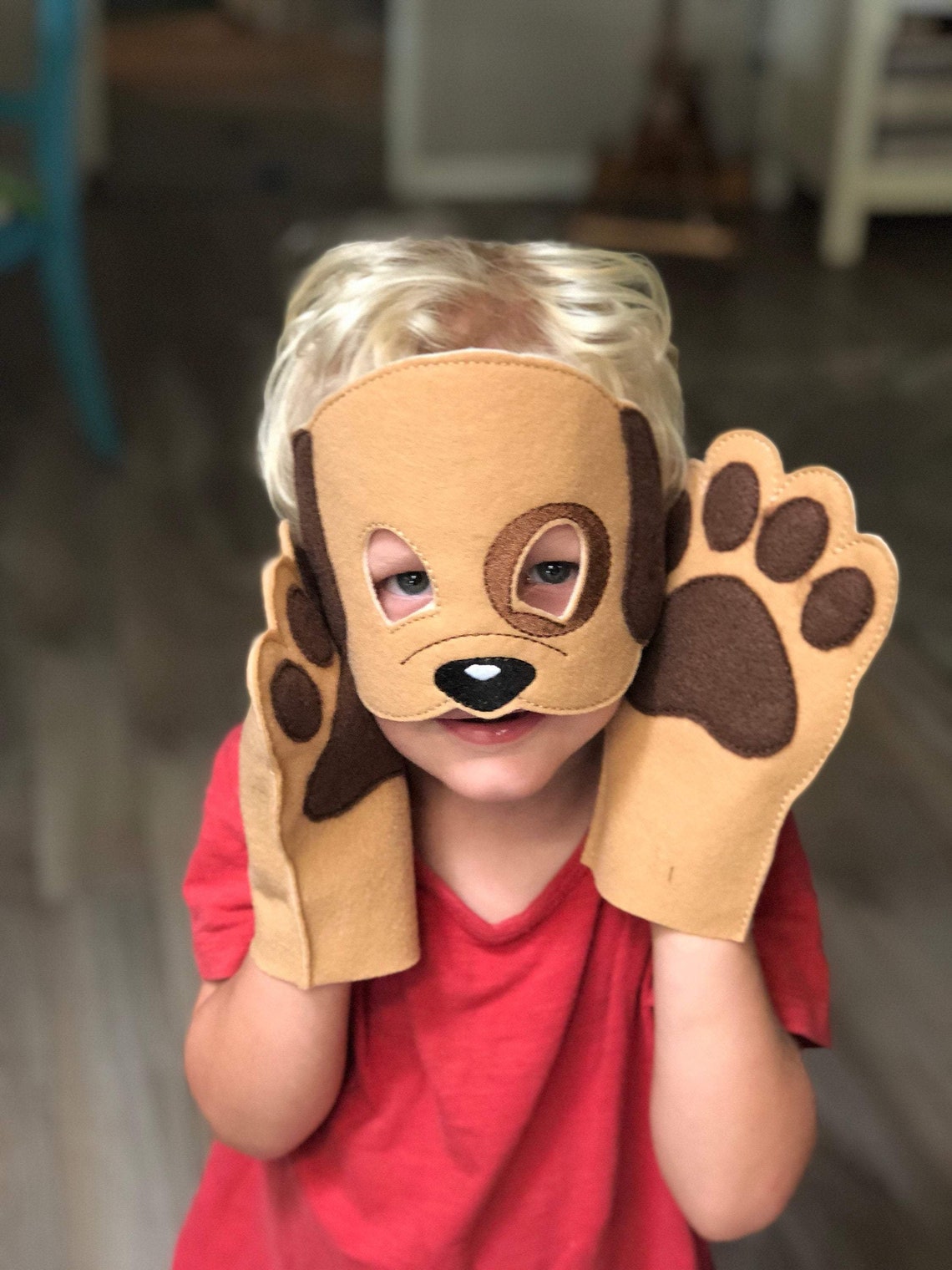 Pug Dog Costume Pug Mask Dog Mask Dog Tail Dog Mitts Halloween - Etsy