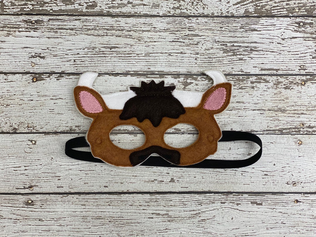 Felt Wildebeest Mask: Embroidered Gnu Costume, Party Favor - Etsy