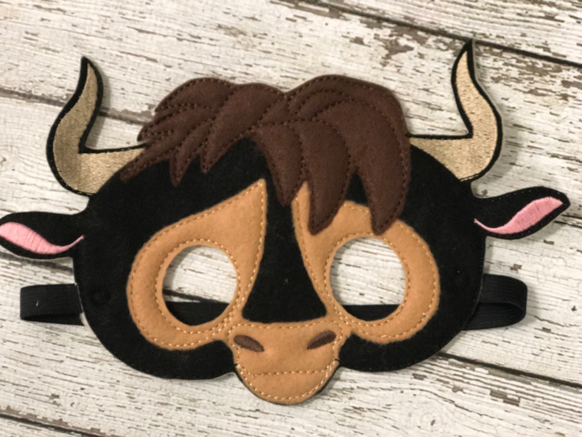 Felt Bull Mask: Handmade Animal Costume, Dress-up Play - Etsy
