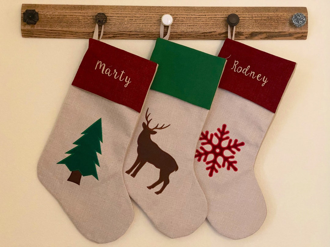 Personalized Christmas Stockings Tree Stocking Deer Stocking Buck ...