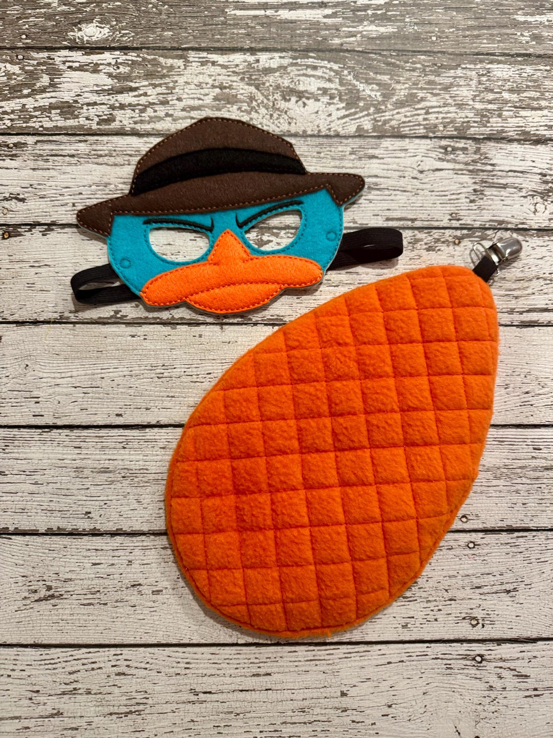 Handcrafted Child's Platypus Mask and Tail Set: Embroidered Felt ...