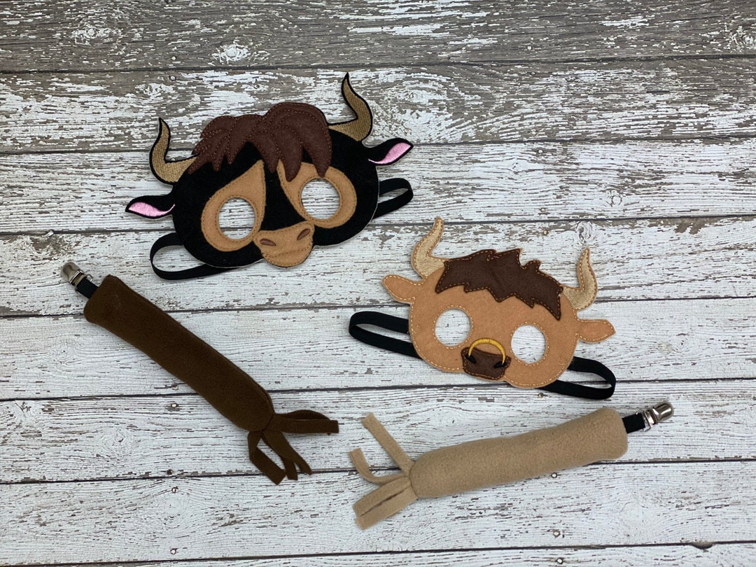 Handcrafted Bull Mask and Tail Set - Ideal for Imagination Play and ...