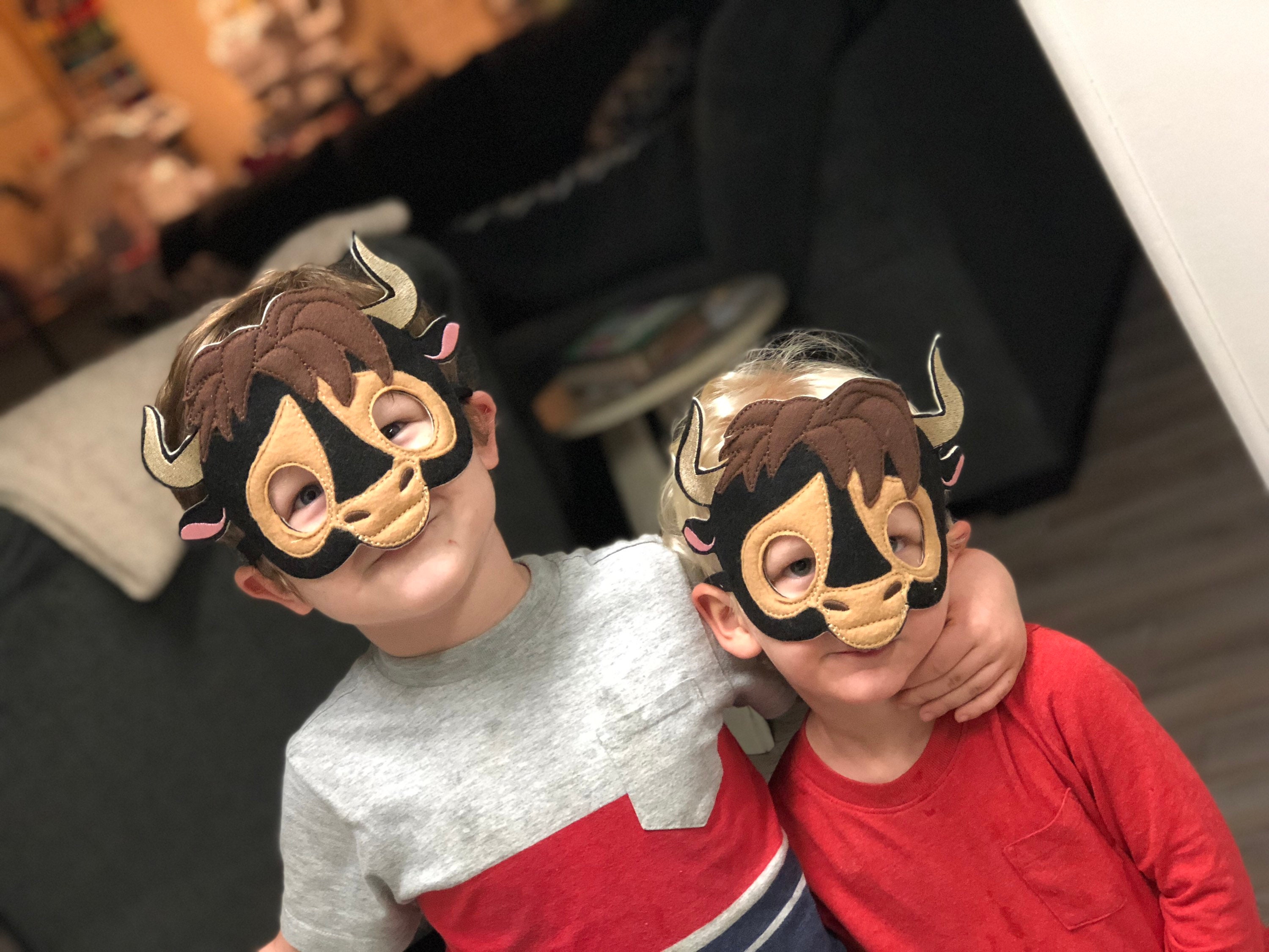 Felt Bull Mask: Handmade Animal Costume, Dress-up Play - Etsy