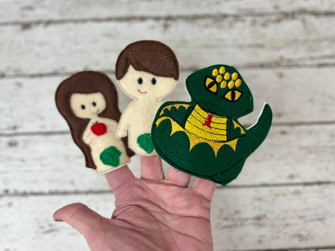 Adam and Eve Felt Finger Puppet Set - Essential Bible Story Prop - Etsy