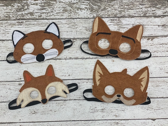 Fox Animal Mask Felt Fox Mask Kids Masks Kids Costumes Fox | Etsy