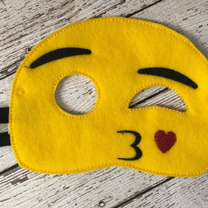 Emoji Emotion Felt Masks - Poop, Heart Eyes, Crying Laughing, Wink ...