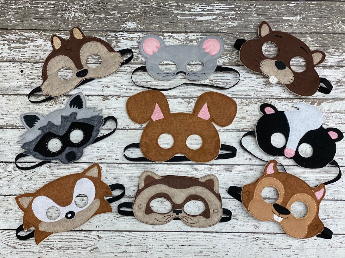 Felt Woodland Animal Masks: Kids Costume, Pretend Play - Etsy