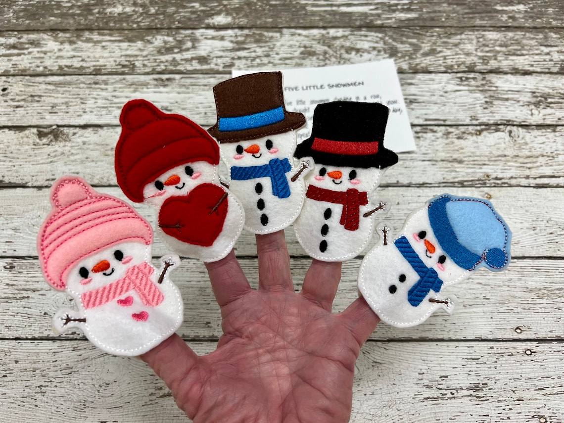 Snowman Finger Puppet Set Felt Finger Puppets for Kids | Etsy