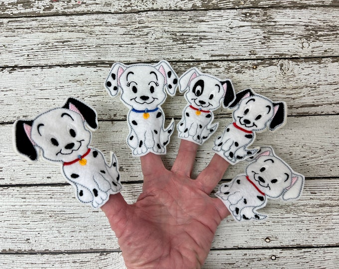 Dalmatian Felt Finger Puppets Dog Finger Puppet Dalmatian Family ...