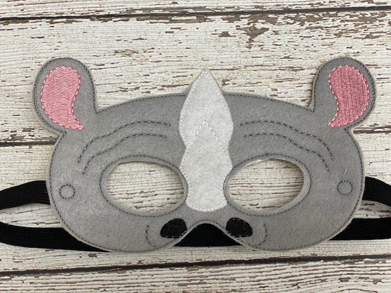 Rhinoceros Mask Rhinoceros Costume Rhino Felt Mask Zoo Birthday Party ...