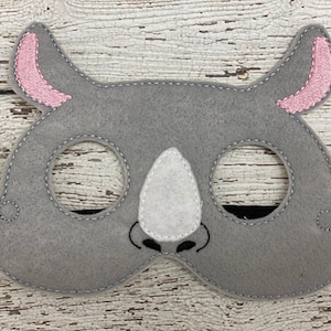 Rhinoceros Mask Rhinoceros Costume Rhino Felt Mask Zoo Birthday Party ...