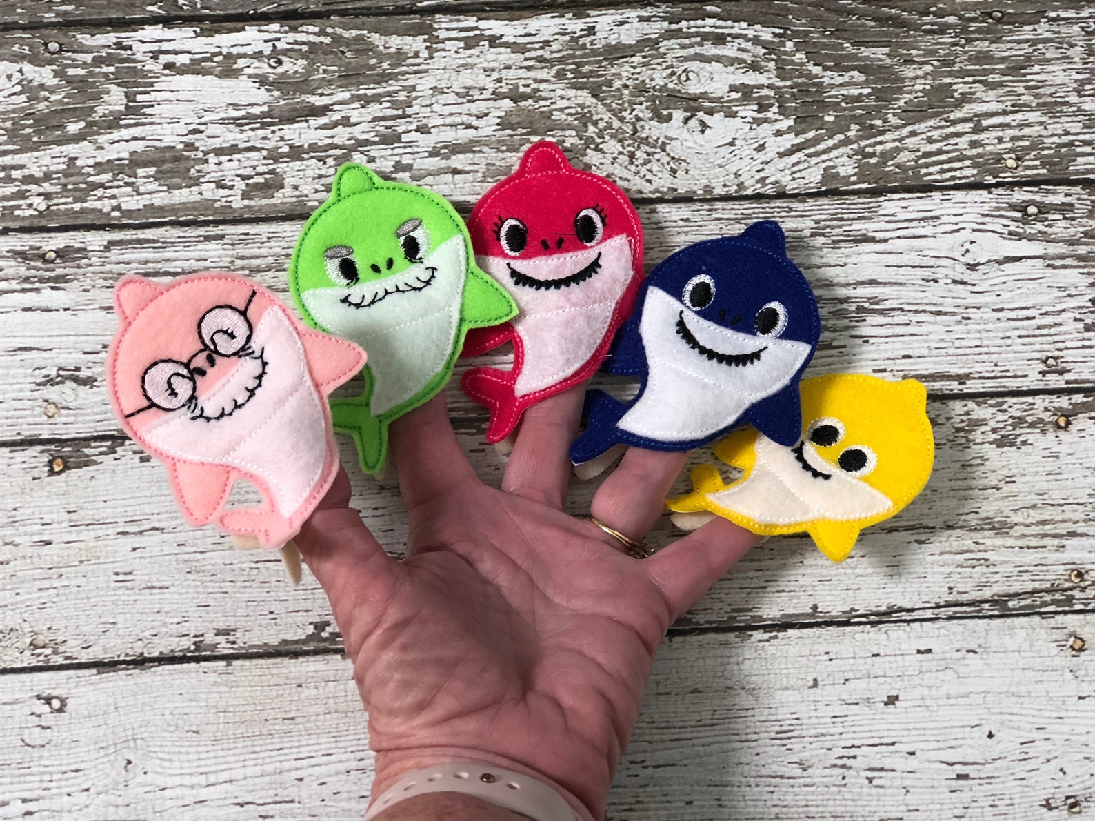 Shark Finger Puppet Set Family Shark Felt Finger Puppets for - Etsy