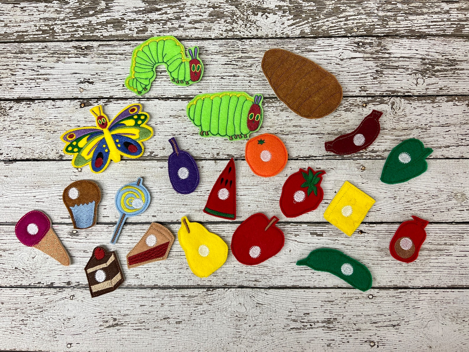 Hungry Caterpillar Felt Finger Puppets: Storytime Puppet Set - Etsy