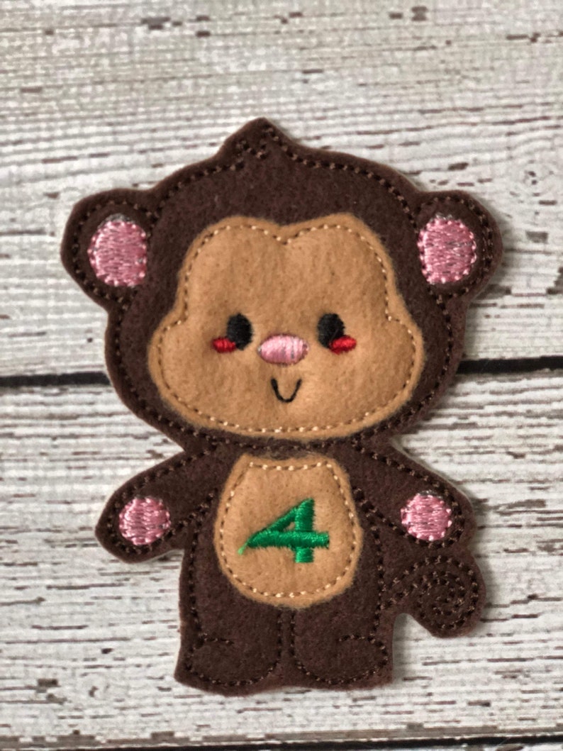 5 Little Monkeys Felt Finger Puppets: Teacher Story Time Set - Etsy