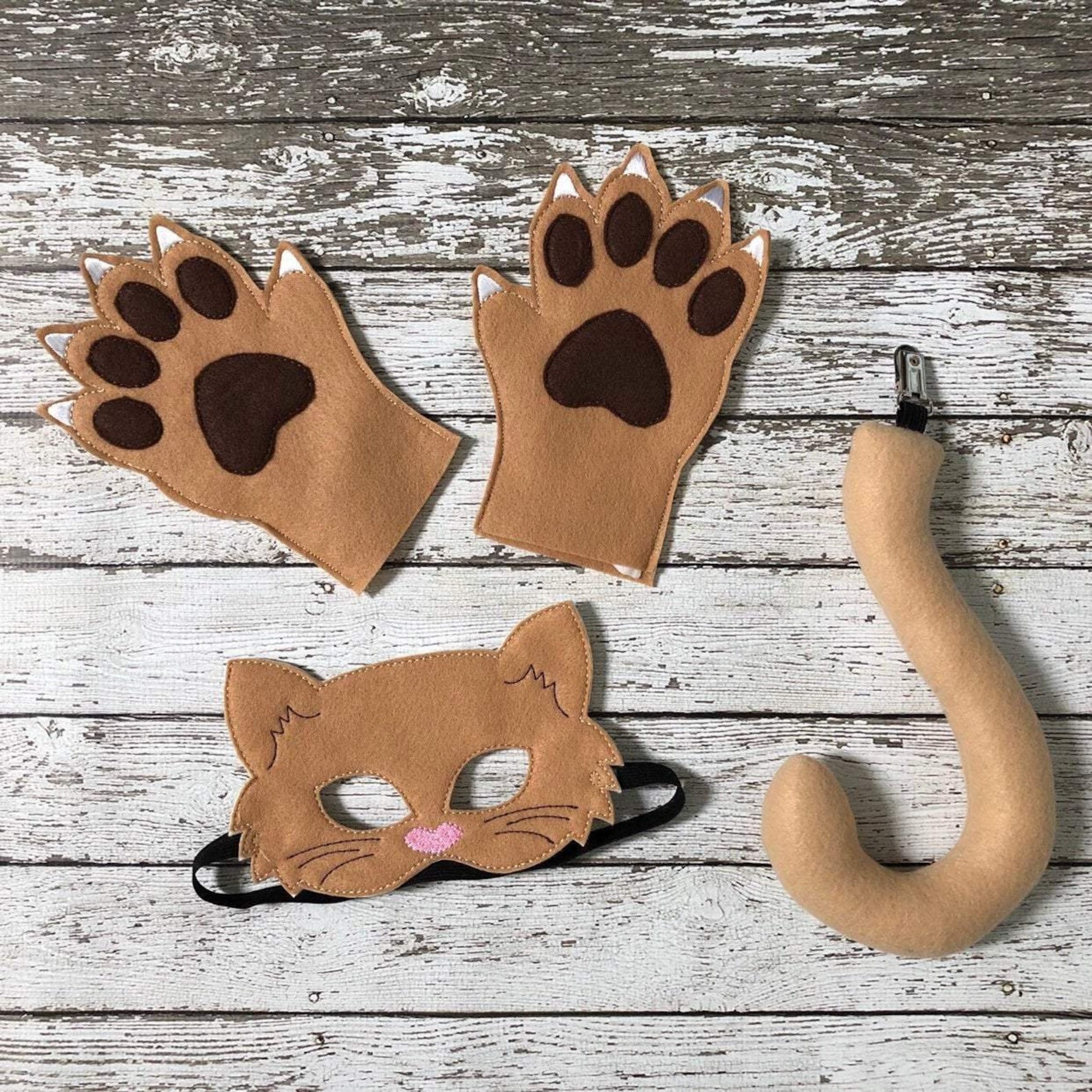 Cat Costume Cat Mask Cat Mittens Cat Tail Kitten Mask Kitten | Etsy