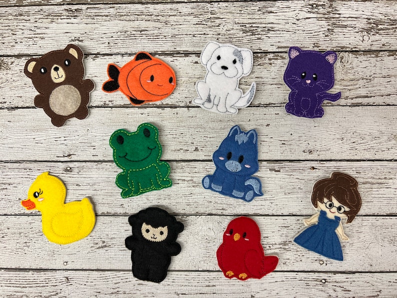 Brown Bear Felt Finger Puppets Brown Bear Finger Puppets Bird - Etsy