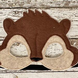 Embroidered Felt Chipmunk Mask: Animal Costume, Pretend Play - Etsy