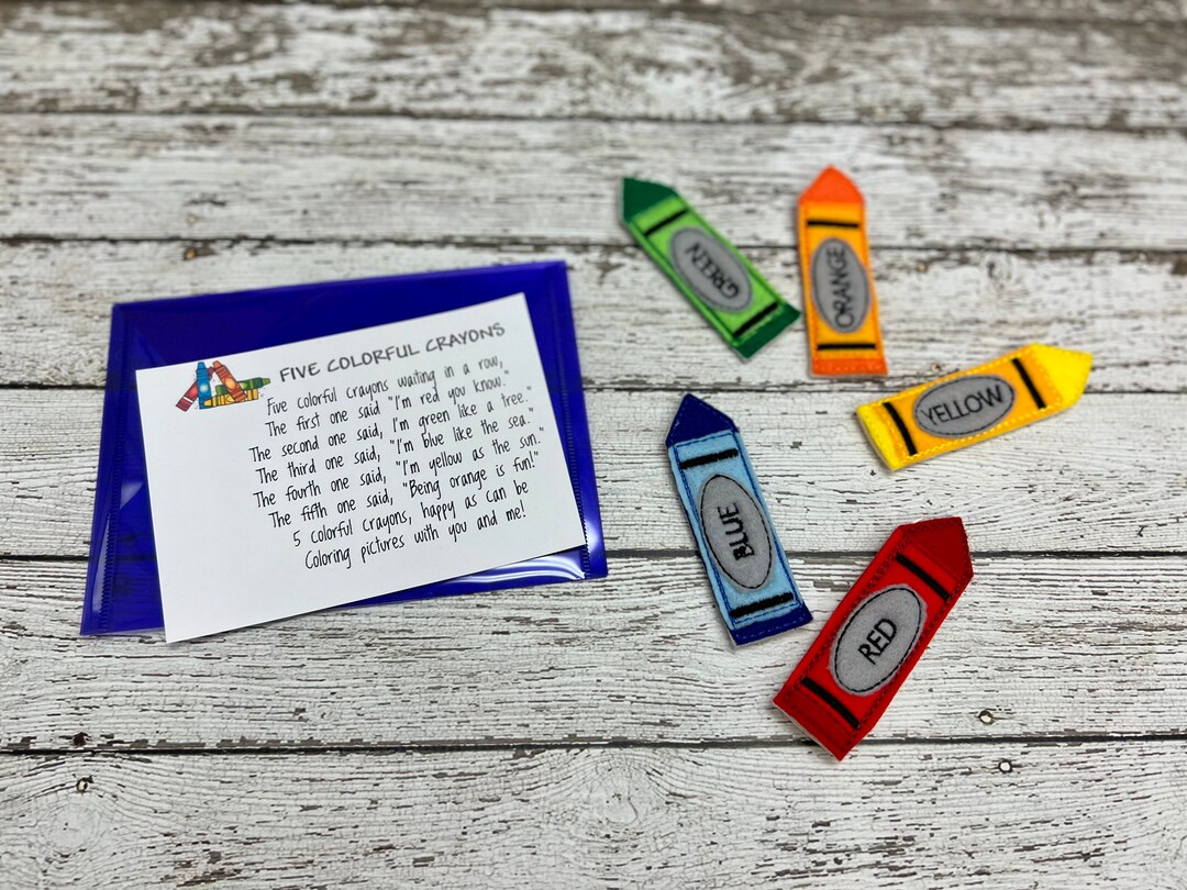 Crayons Finger Puppet Set Felt Finger Puppets for Kids Handmade Finger ...