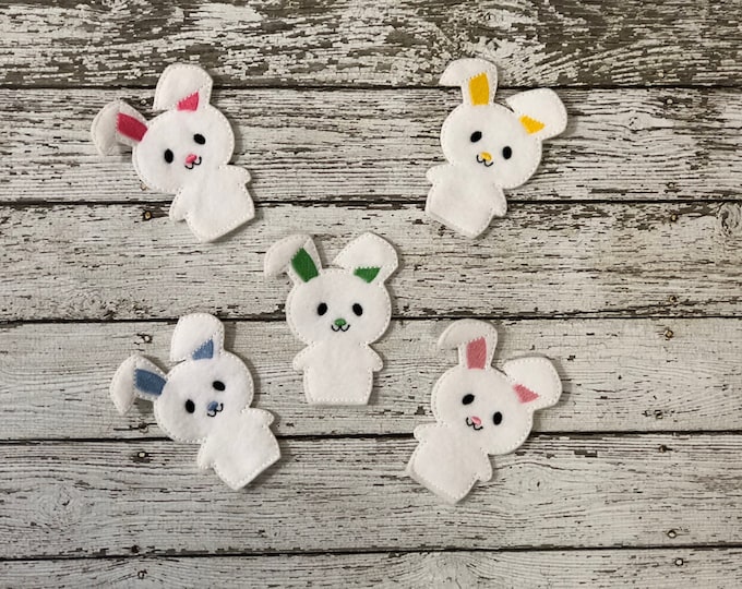 Bunny Finger Puppet Select a Color Bunny Pastel Bunny Pink Yellow Green ...