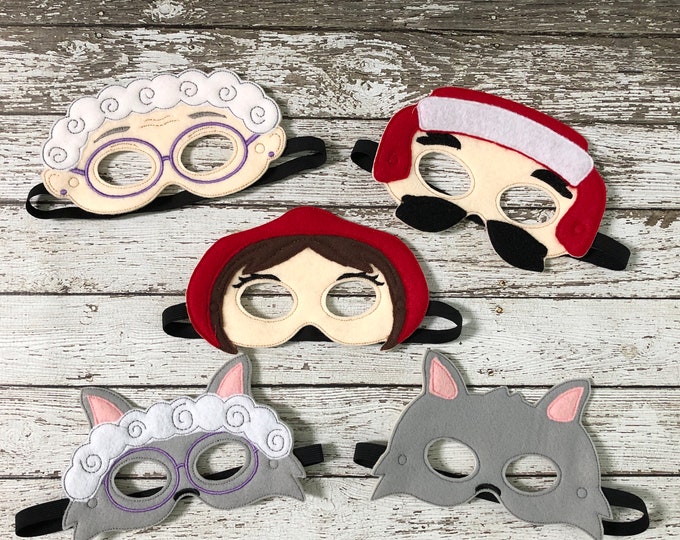 Little Red Riding Hood Printable Coloring Masks, Little Red, Wolf Mask ...