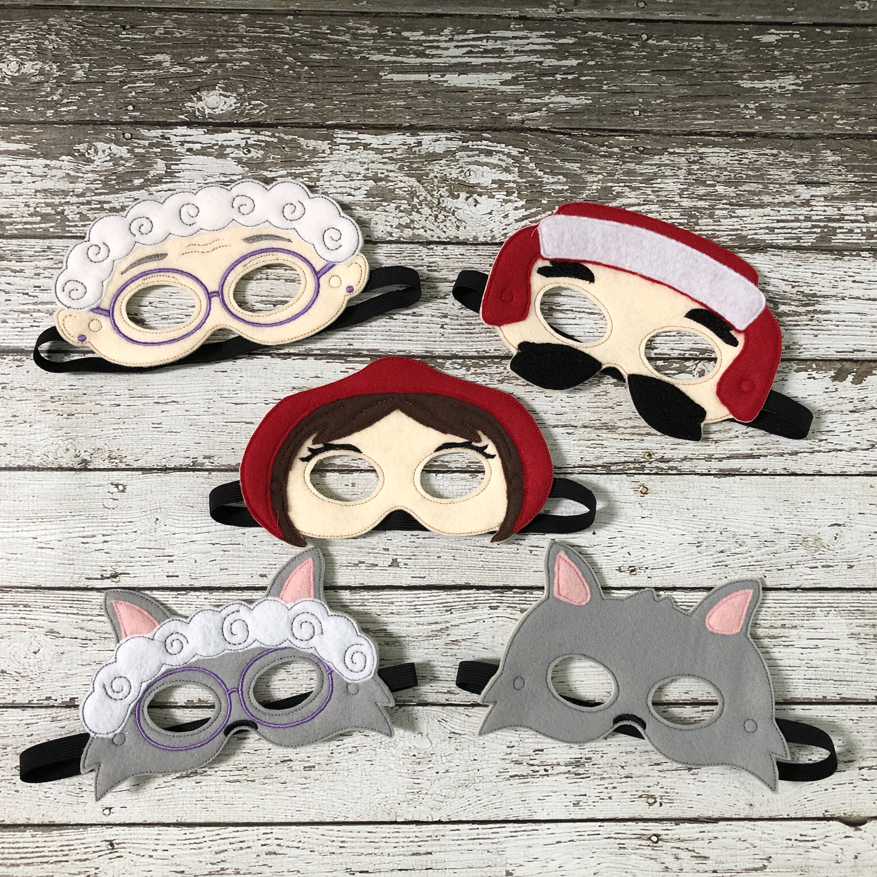 Little Red Riding Hood Felt Masks Wolf Animal Mask Goat | Etsy