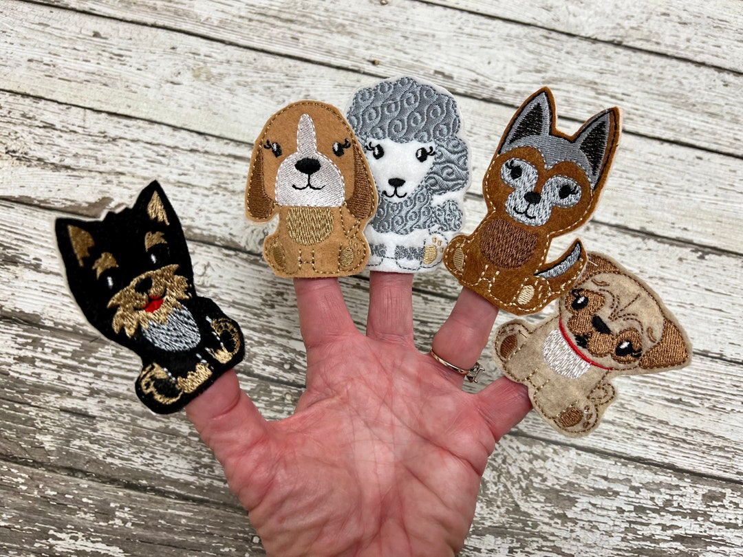 Embroidered Felt Dog Finger Puppets: Storytime Puppies - Etsy