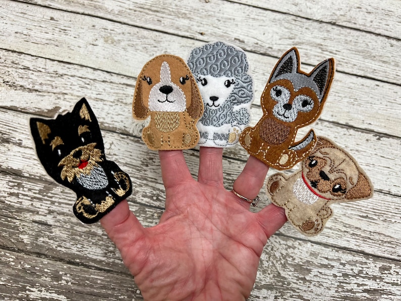 Dog Felt Finger Puppets Puppy Finger Puppet Pug Poodle Terrier - Etsy