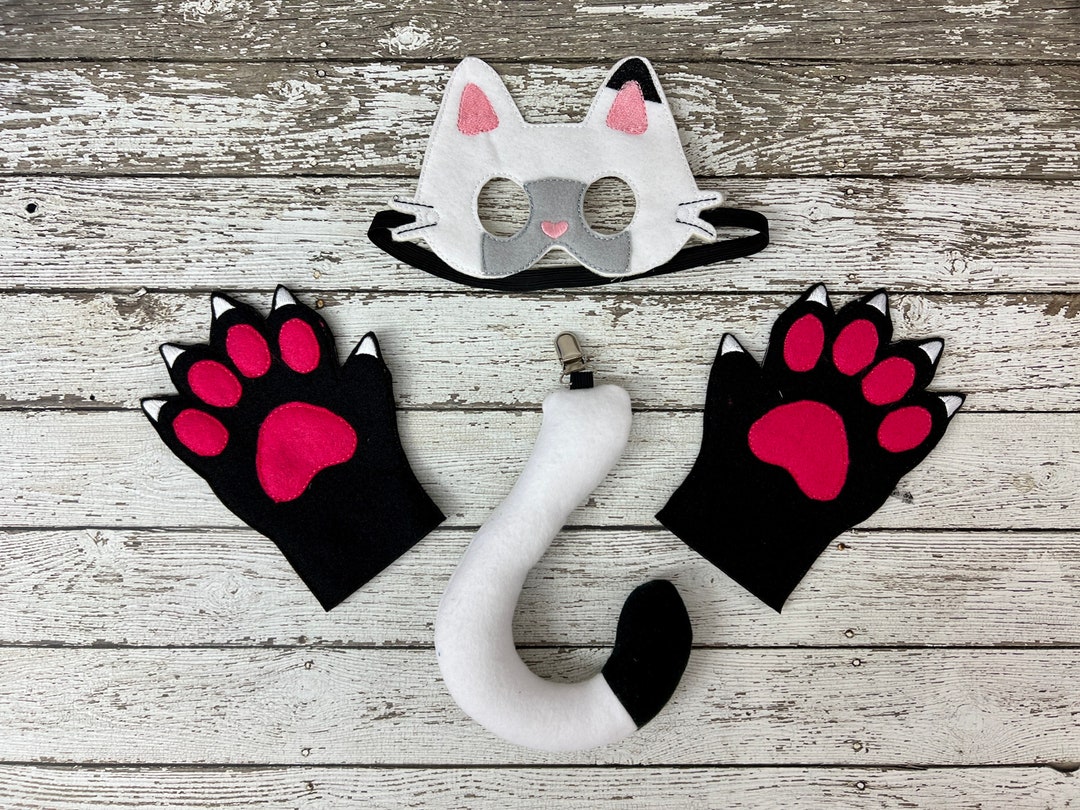 Cat Costume Cat Mask Cat Mittens Cat Tail Cute Kitty Mask Kitten Mask ...