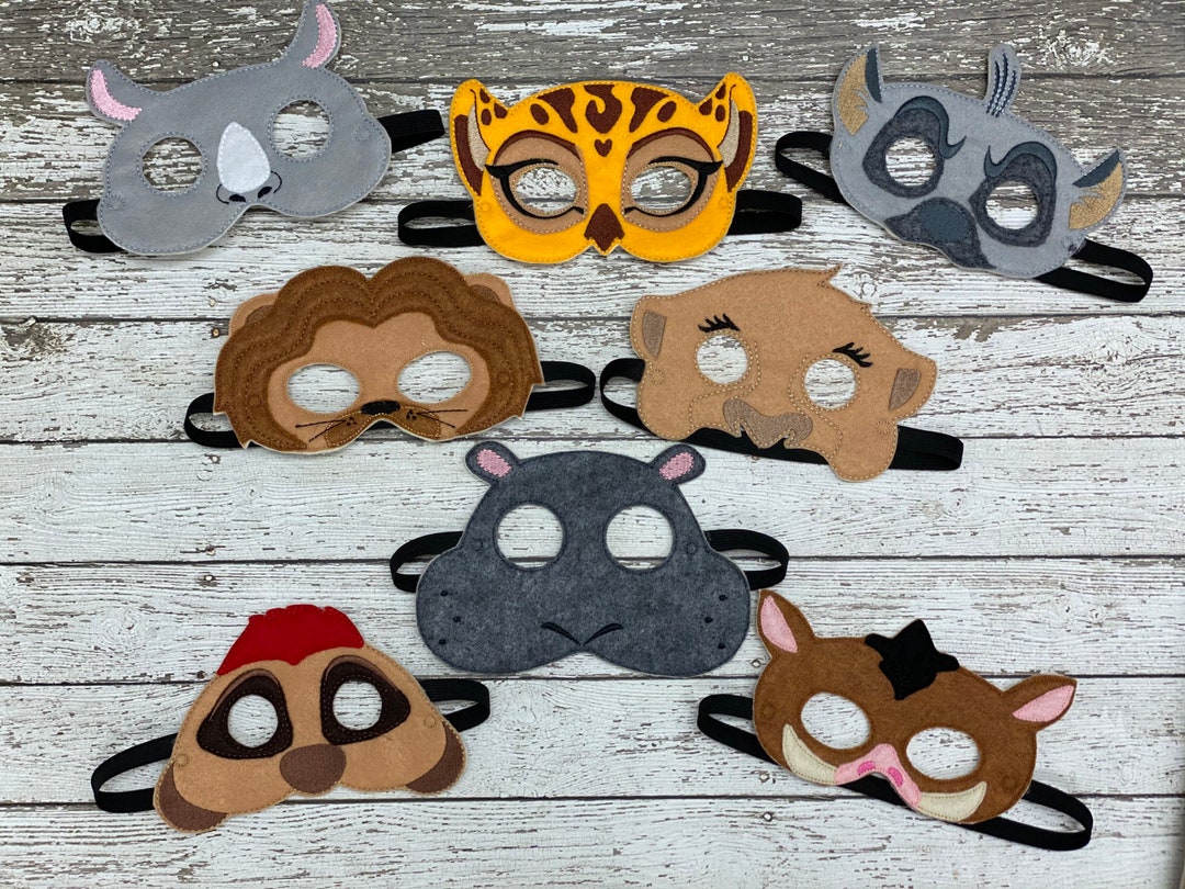 African Animal Masks Kids Mask Kids Costumes Hippo Mask Hyena Mask Lion ...