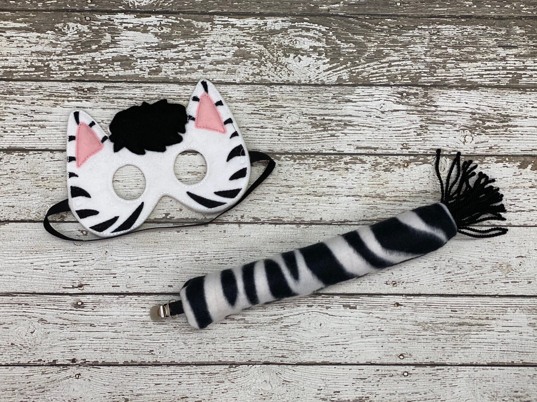 Zebra Mask Zebra Costume Zebra Tail Zoo Animal Mask and Tail Zoo ...