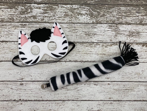 Zebra Mask Zebra Costume Zebra Tail Zoo Animal Mask and Tail | Etsy