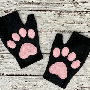 Whimsical Fingerless Animal Mittens - Cat and Dog Costume Mittens - Etsy
