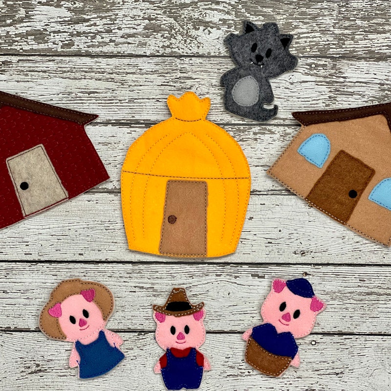 3 Little Pigs Puppets - Etsy