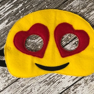 Emoji Emotion Felt Masks - Poop, Heart Eyes, Crying Laughing, Wink ...