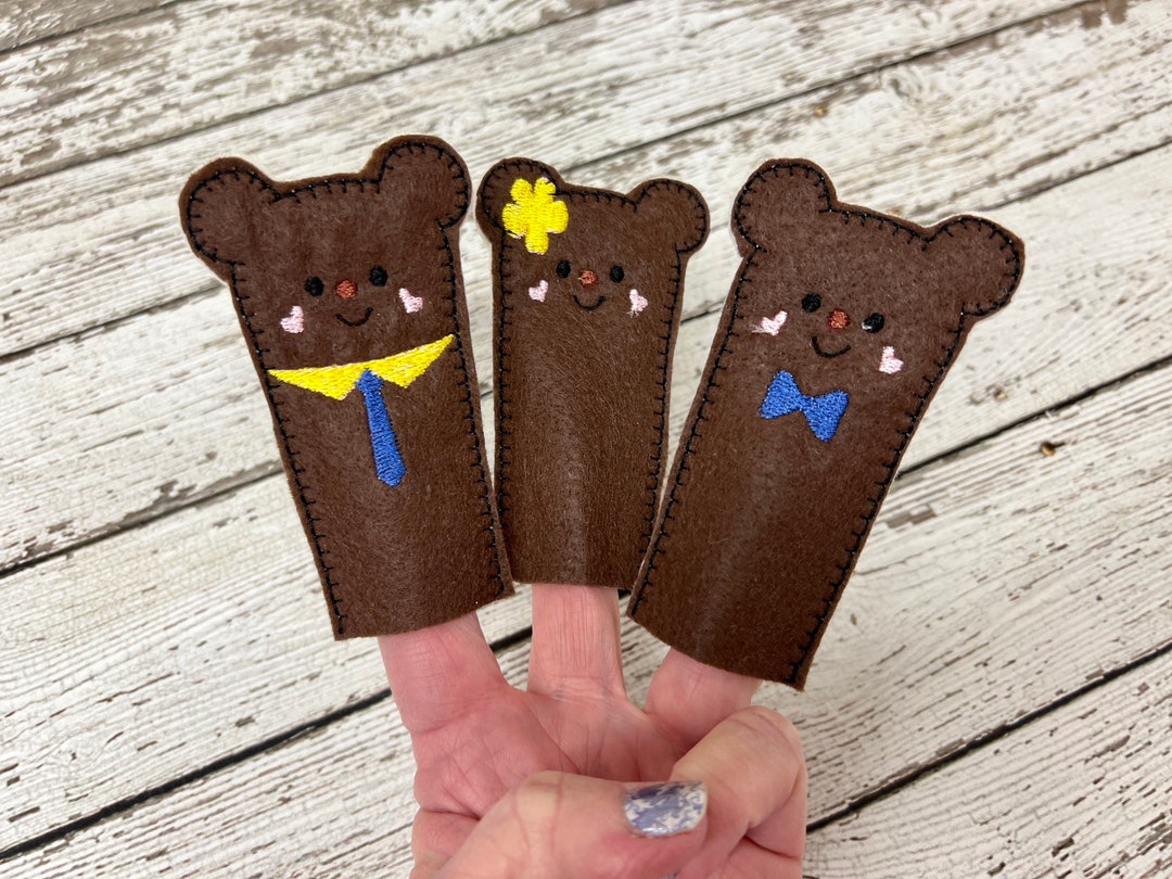 Bear Finger Puppets Bear Felt Finger Puppets Three Bear Family Finger ...