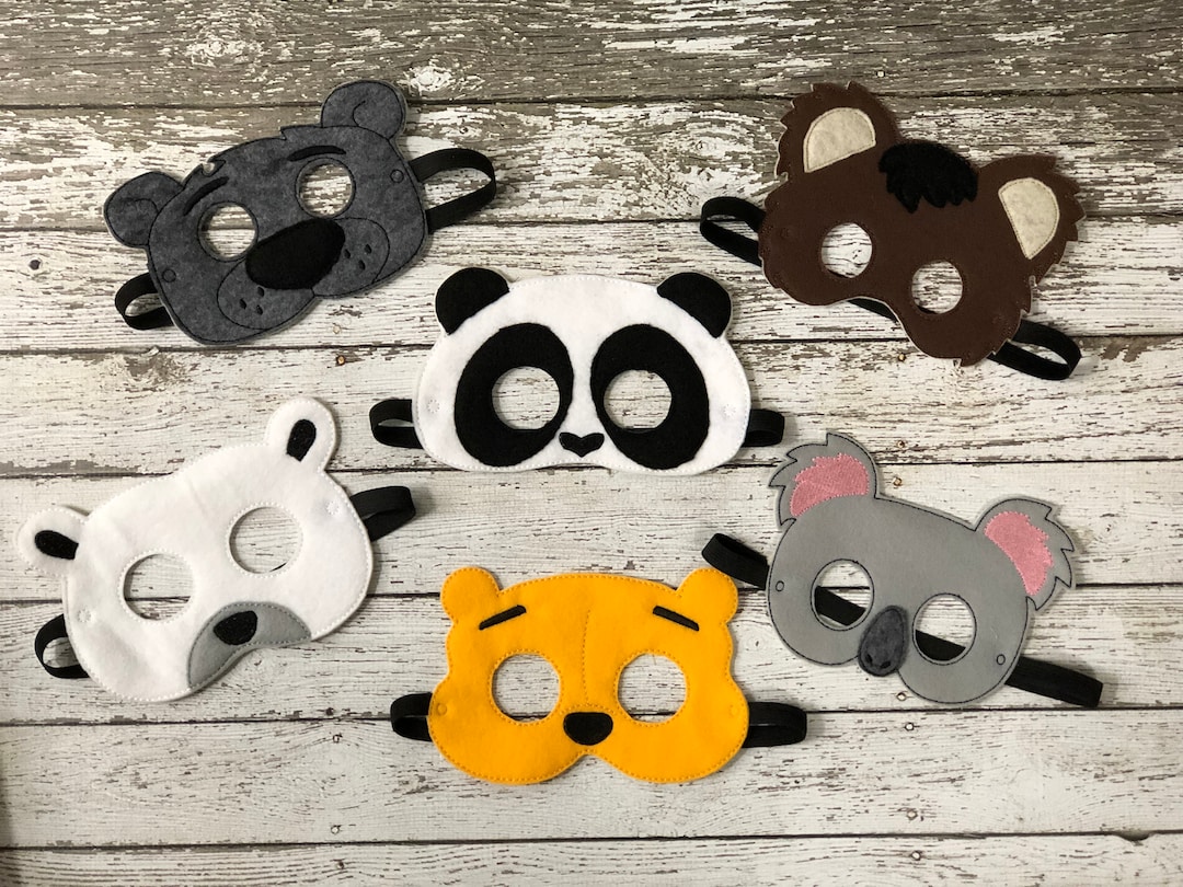 Charming Bear Mask - Eco-friendly, Embroidered Felt Costume in Six ...